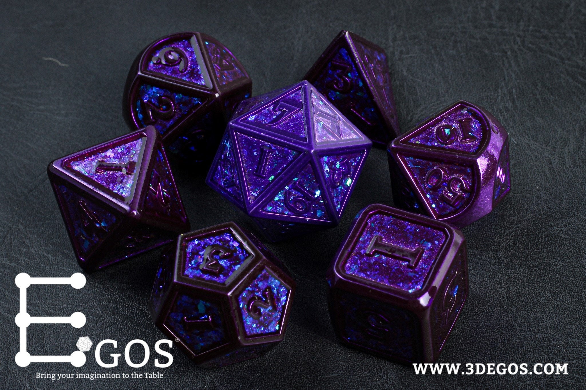 Purple Astro Light Dnd Metal Dice Set for Dungeons and - Etsy