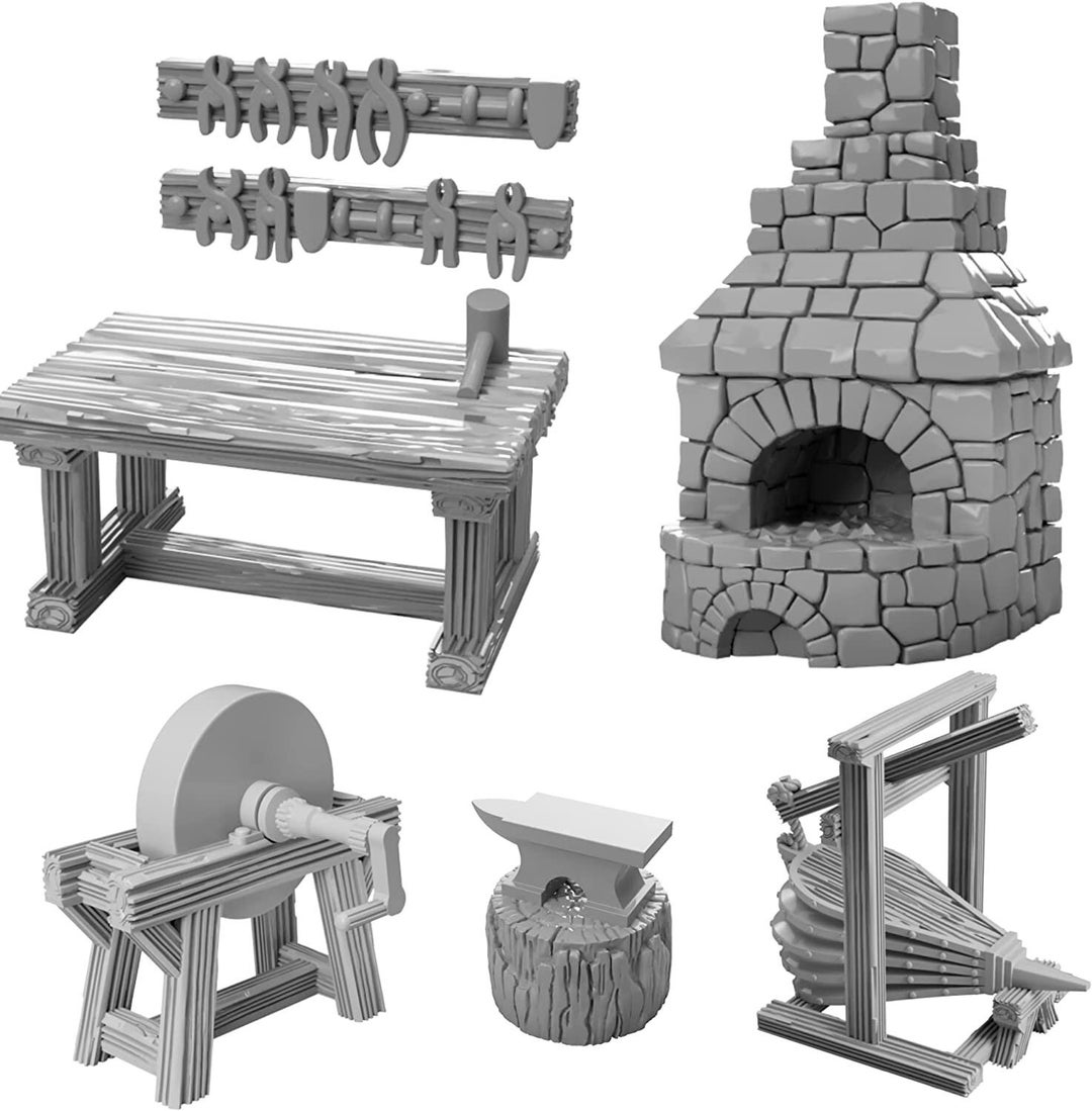 3DEGOS Smithy Tools Blacksmith Furniture Set Dnd Miniature Terrain for ...