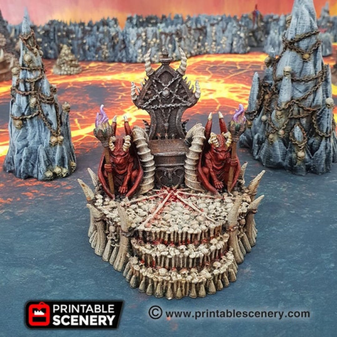 Dnd Terrain Demon Skull Throne | Dnd D&D 28mm Miniature Terrain ...