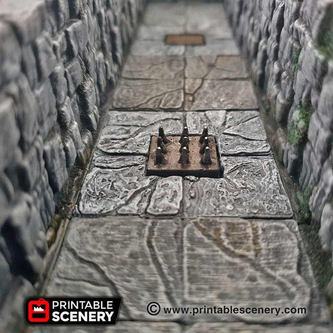 Spike Trap + Trap Door Openlock Dungeon Tile Dnd Miniature Terrain for ...