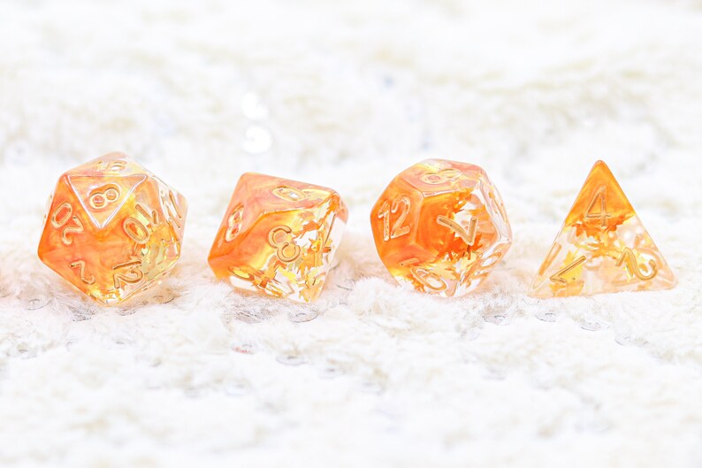 The Golden Fall Dnd Dice Set for Dungeons and Dragons - Etsy