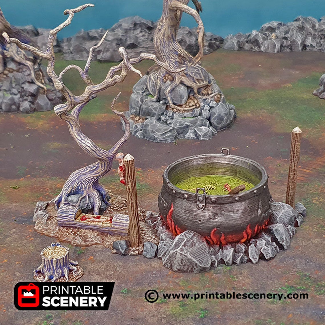 Shadowfey Hags Cauldron Dnd Miniature Terrain for Dungeons - Etsy