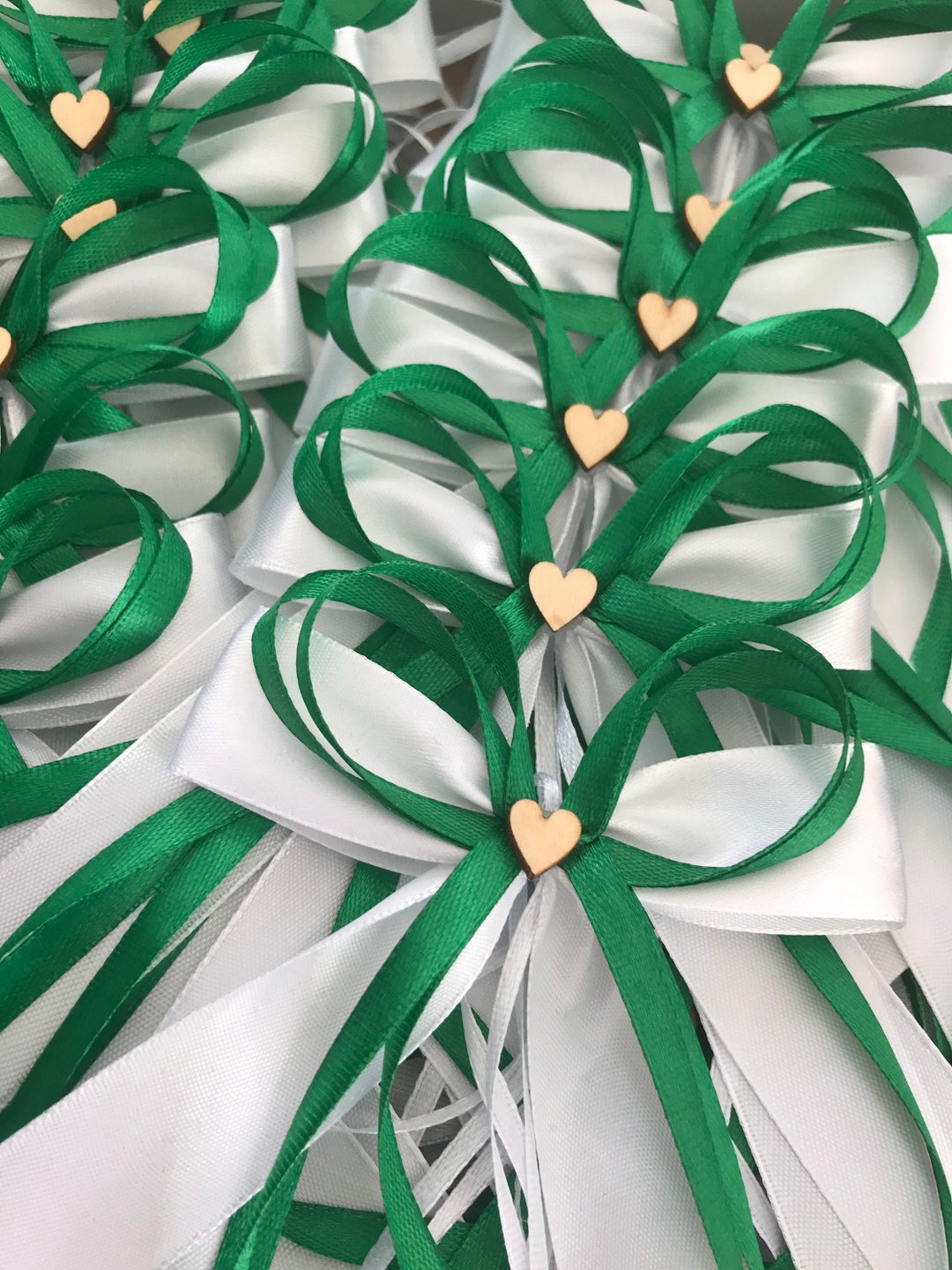 10 Car Bows Wooden Heart Antenna Bows Door Bows Wedding - Etsy