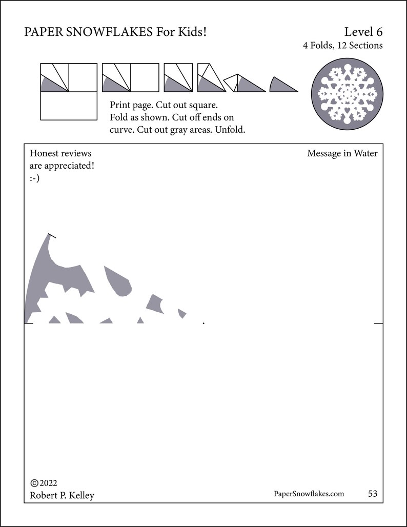 54 Paper Snowflake Templates (printable Ebook) Easy Step-by-step ...