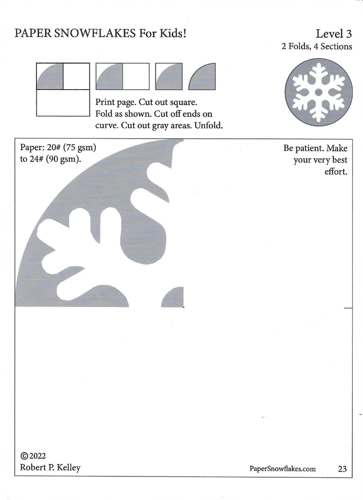 20 Paper Snowflake Templates: EASY Step-by-step Diagrams (printable PDF ...