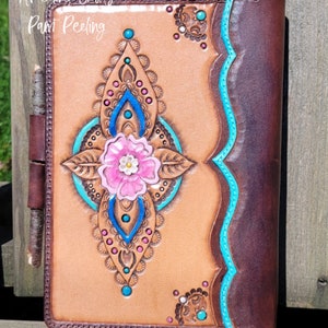 Hand Tooled Leather Journal Cover - Etsy