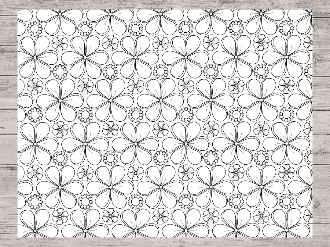 Flower Pattern Coloring Page Instant Download - Etsy