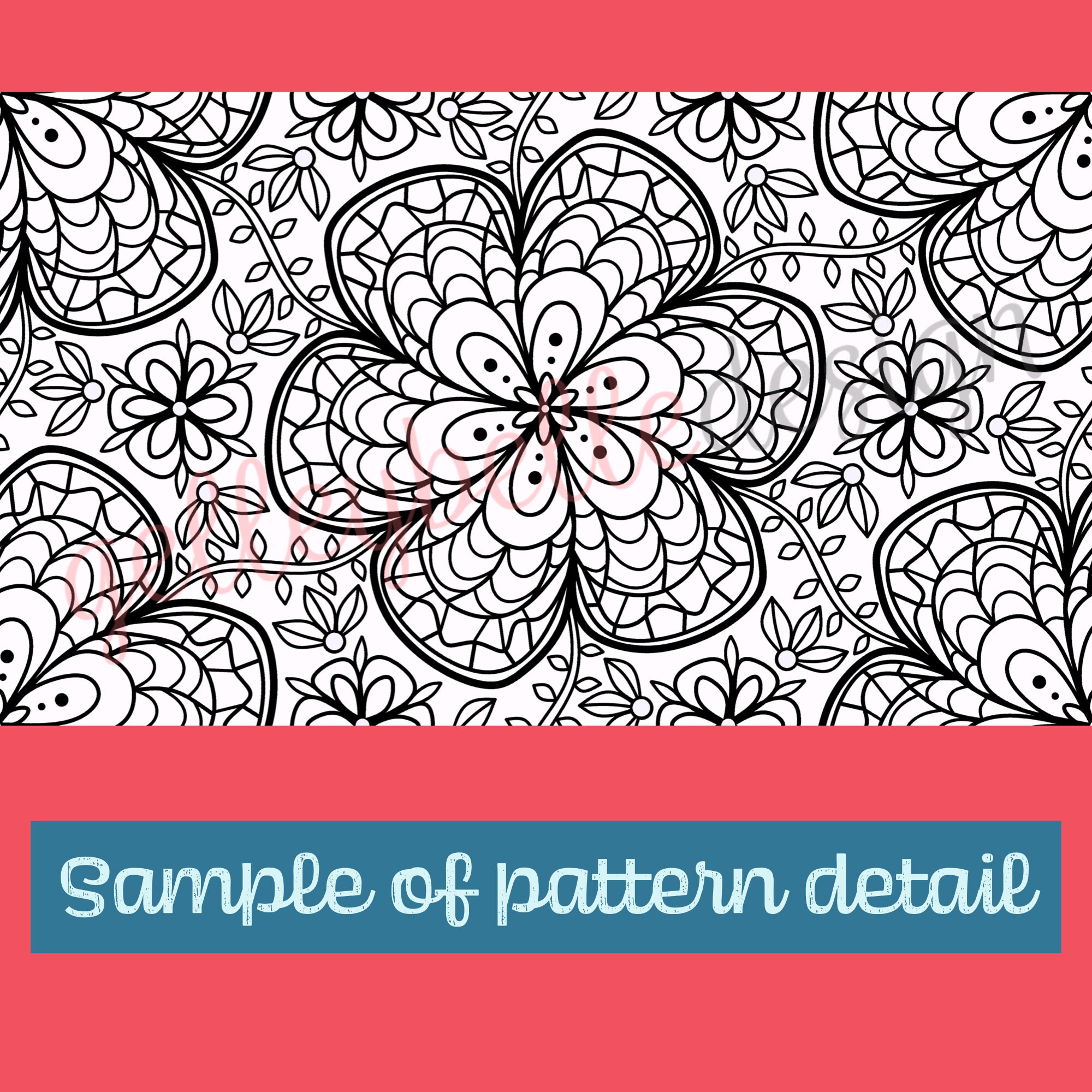 Flower Garden Symmetry Coloring Page Instant Download - Etsy