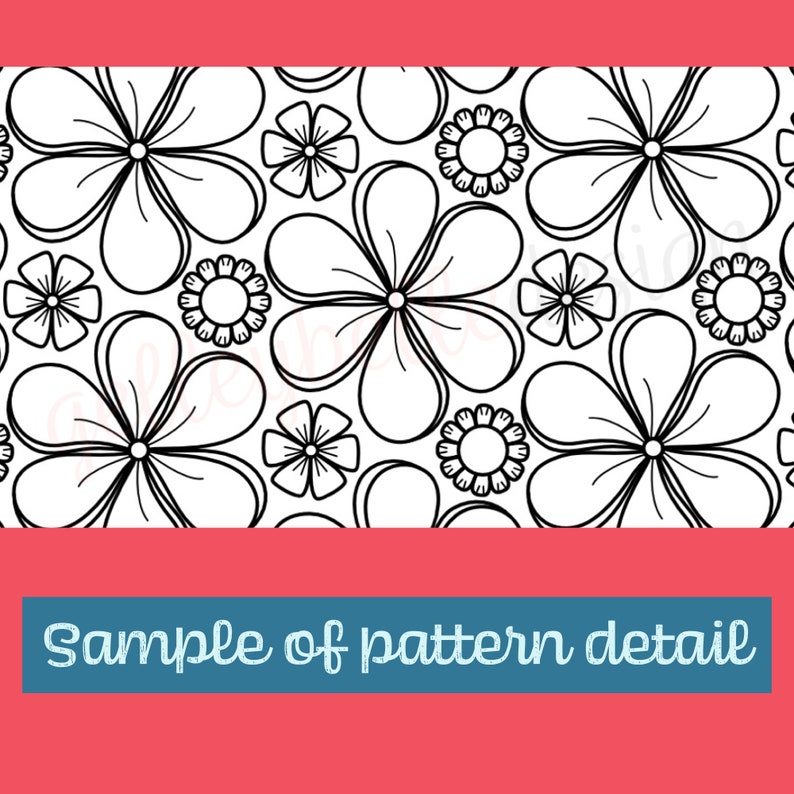 Flower Pattern Coloring Page Instant Download - Etsy