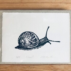 Snail Linocut Print-animal Print-nature Art-wall Decor-wildlife Print ...