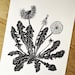 Dandelion Linocut Print-dandelion Clock Print-botanical Art-nature ...