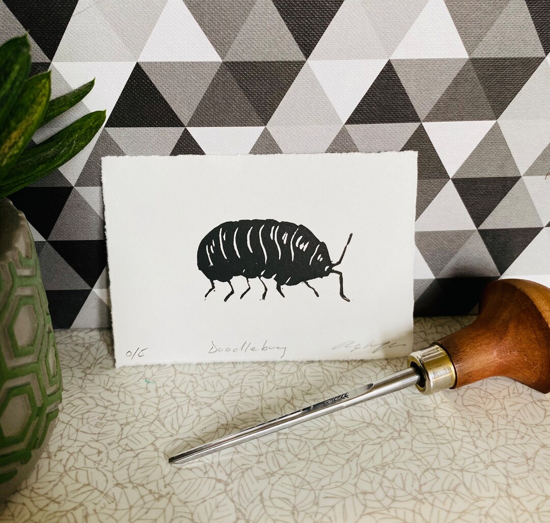 Woodlouse Linocut Print-insect Print-pill Bug Print-nature Art-wall ...