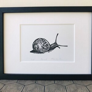 Snail Linocut Print-animal Print-nature Art-wall Decor-wildlife Print ...