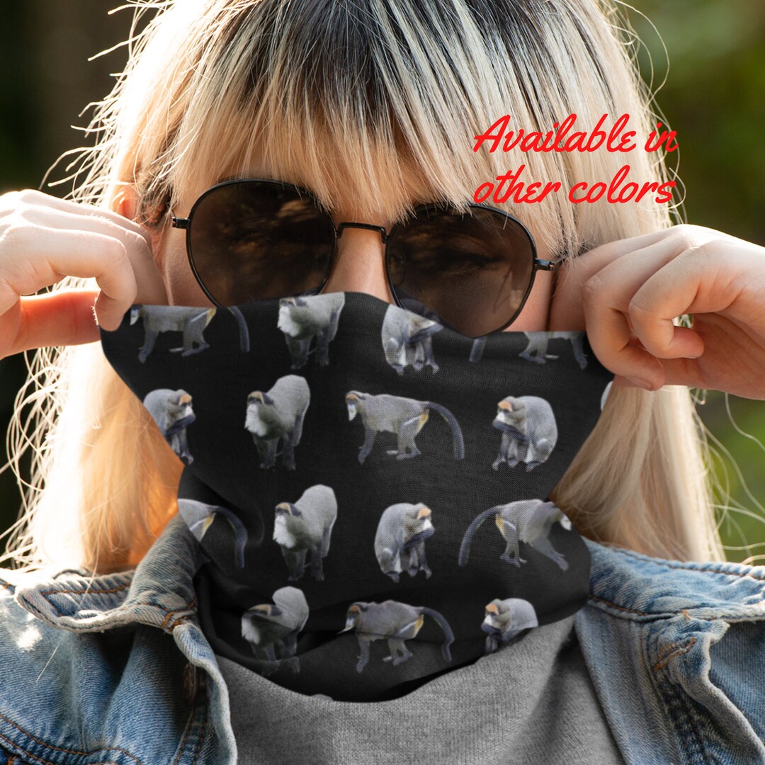 De Brazza Monkey Neck Gaiter: Wildlife Lover Face Cover, Outdoor Hiking ...