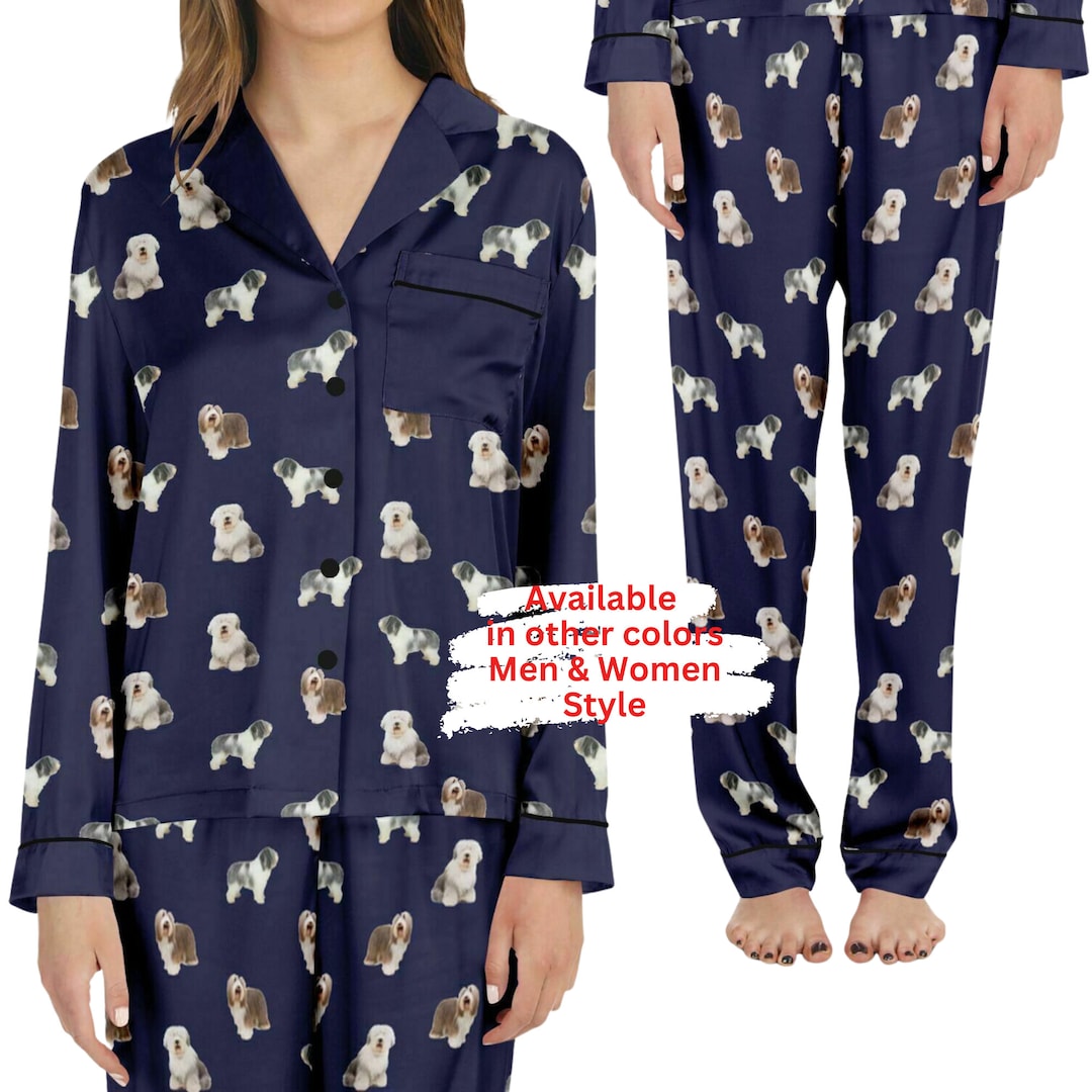 Old English Sheepdog Pajama Set for Women and Men, Sleepwear Gift ...