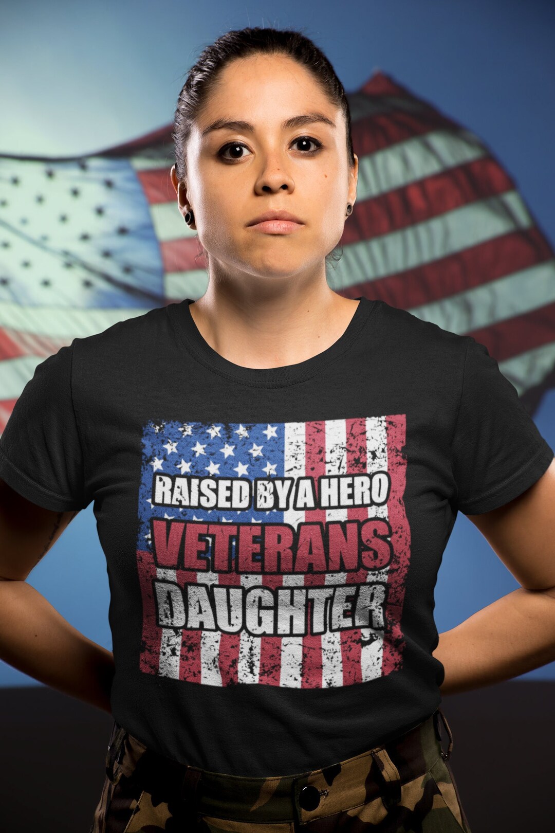Patriotic Military Daughter Gift Raised by A Hero Veterans Daughter ...