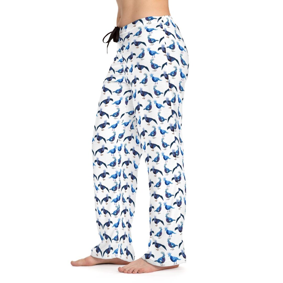 Victoria Crowned Pigeon Pajama Pants: Exotic Bird Loungewear Sleepwear ...