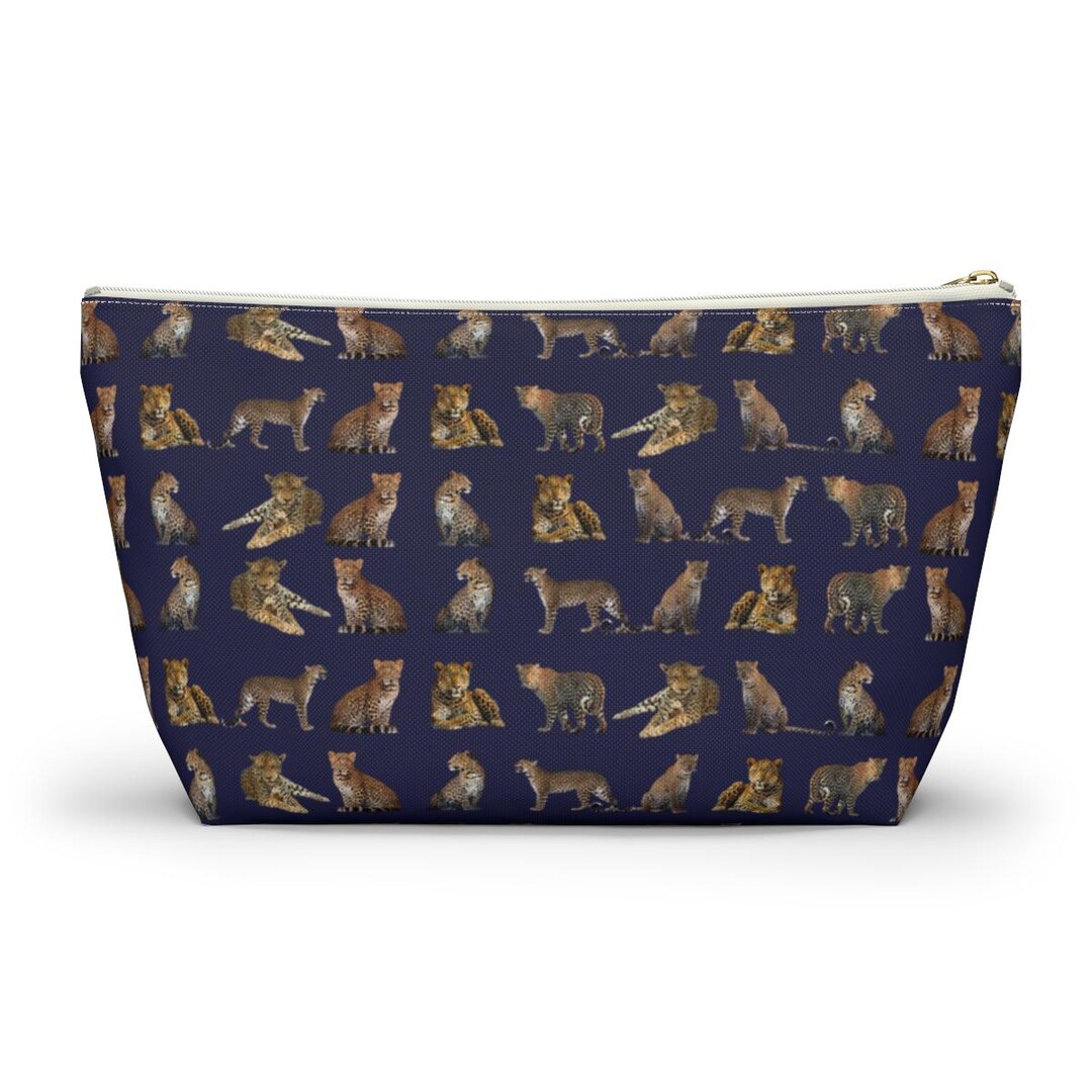 Leopard Cheetah Jaguar Print Accessory Pouch, Big Cat Travel Bag, Wild ...