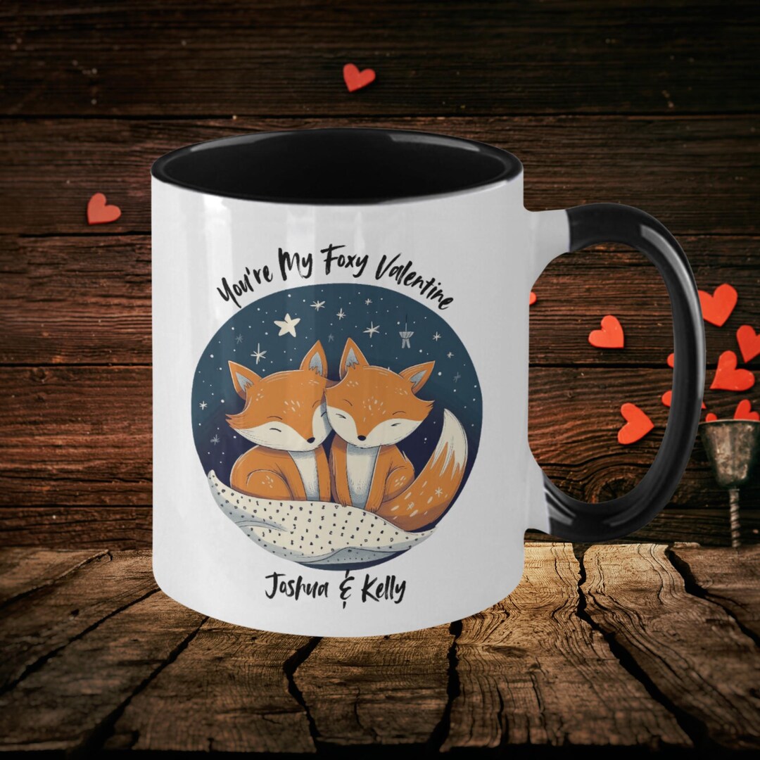 Personalized Fox Couple Coffee Mug – 'you're My Foxy Valentine' - Etsy