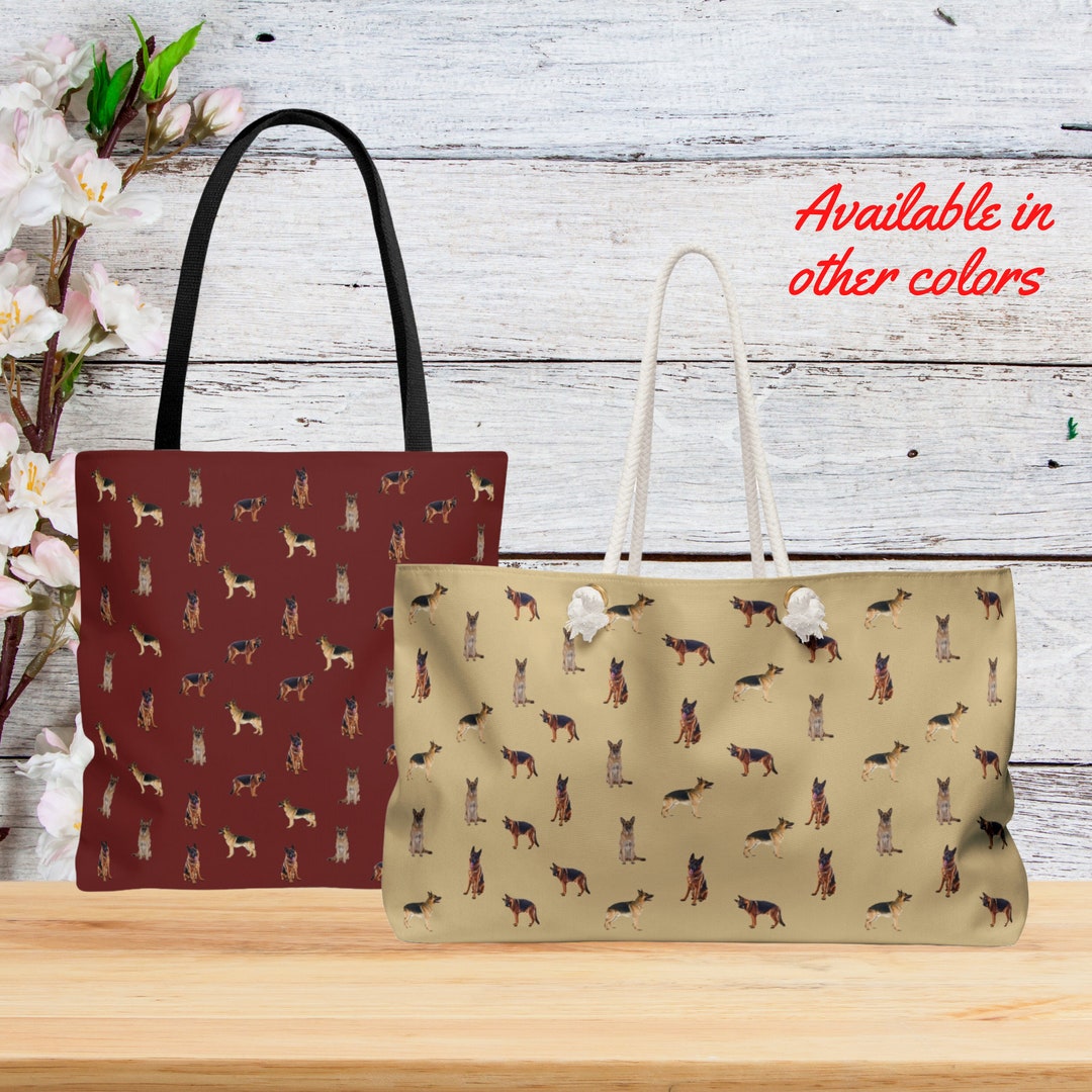 German Shepherd Tote Bag, Weekender Bag, Aesthetic Tote Bag, Beach Bag ...
