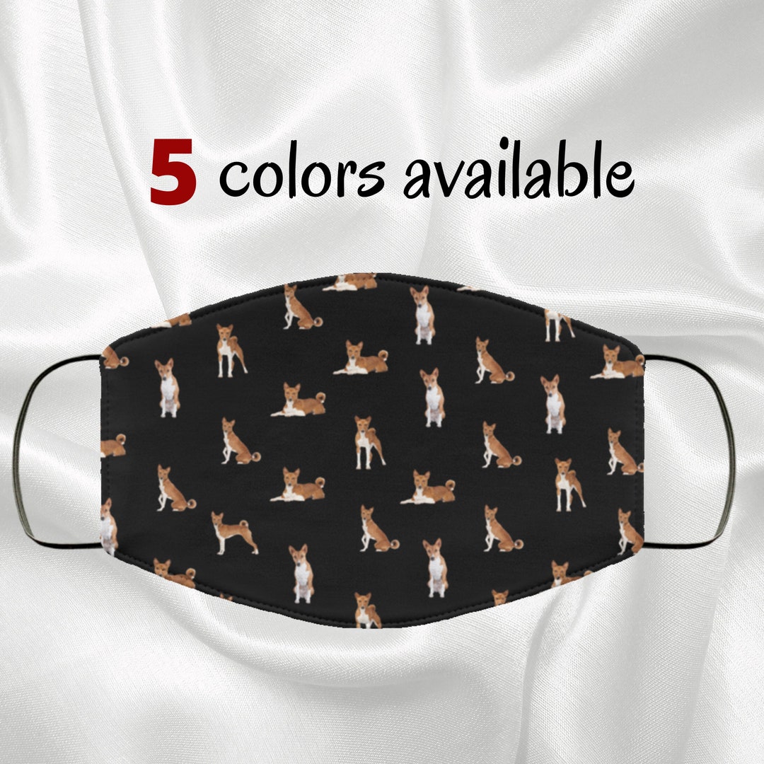 Basenji Face Mask, Basenji Print, Basenji Lovers Gift Idea, Washable ...