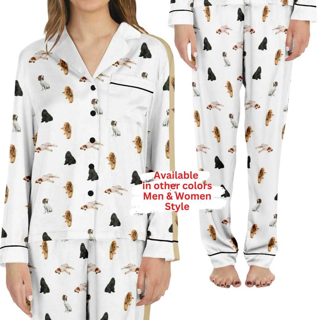 Cocker Spaniel Pajama Set: Satin Loungewear for Dog Lovers - Etsy