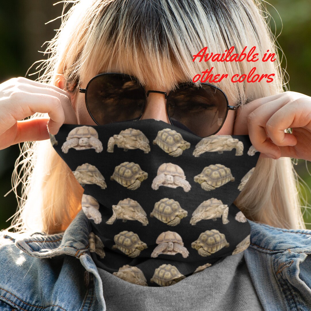 Tortoise Lover Gifts, Sulcata Tortoise Neck Gaiter, Turtle Print, Face ...