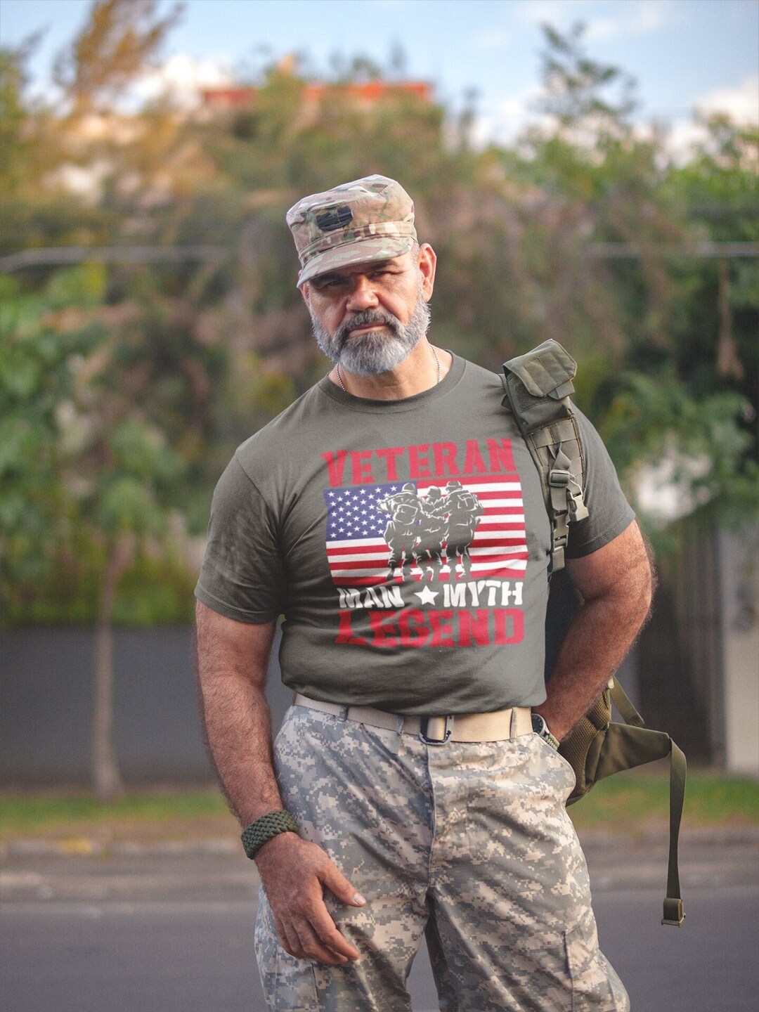 Mythological Veteran Man Myth Legend Tee, Heroic Shirt, Military Gift T ...