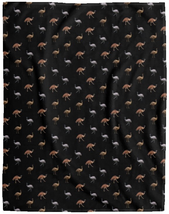 Emu Blanket Emu Print Comfy Cozy Fleece and Mink Sherpa - Etsy