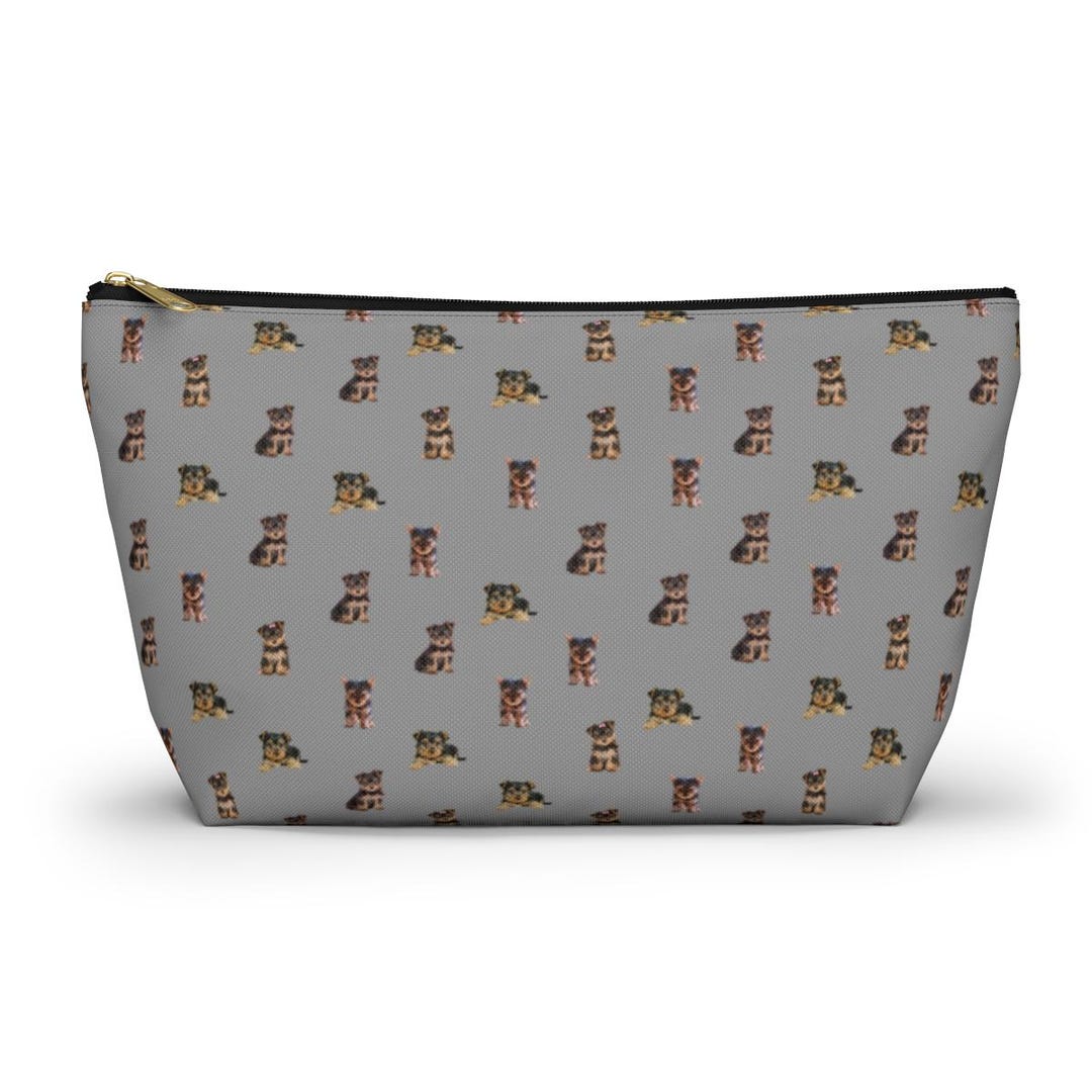 Yorkie Dog Pattern Accessory Pouch - Cosmetic Bag for Dog Lovers ...