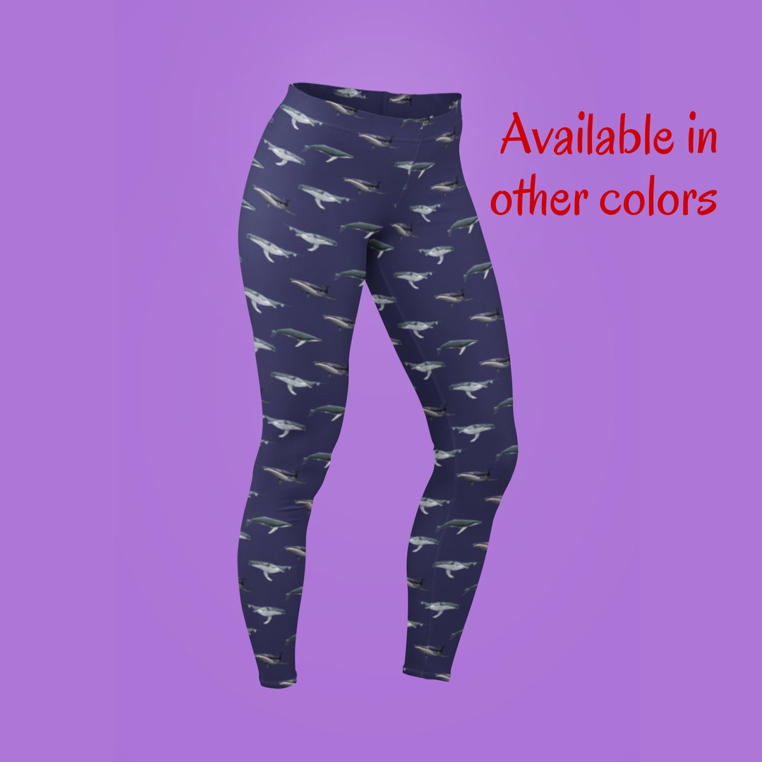 Whale Pattern Leggings, Whale Lovey Gifts, Whale Gift, Legging Pants ...