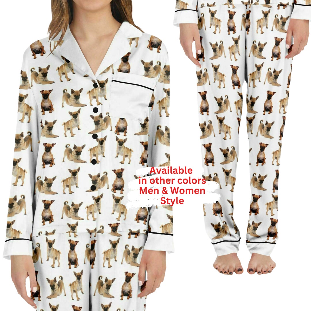 Chug Dog Satin Pajama Set, Comfy Women and Men Loungewear - Etsy