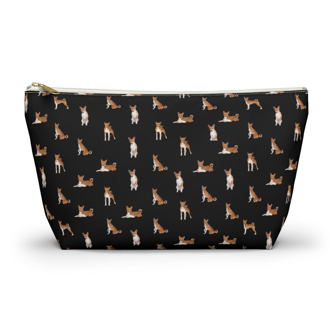Basenji Dog Pattern Accessory Pouch: T-bottom Cosmetic Bag, Travel ...