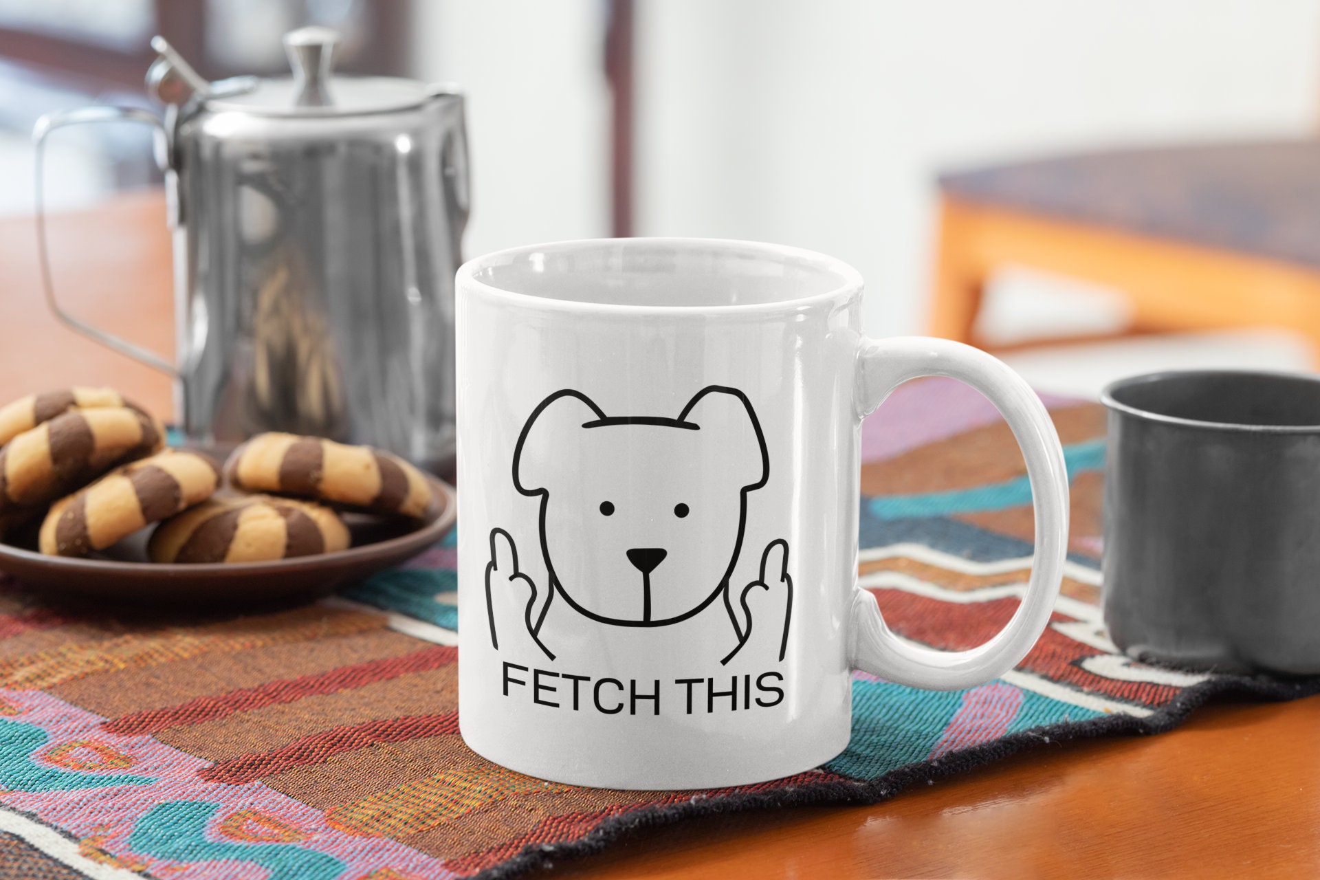 Fetch This Dog Middle Finger Funny Coffee Mug - Etsy