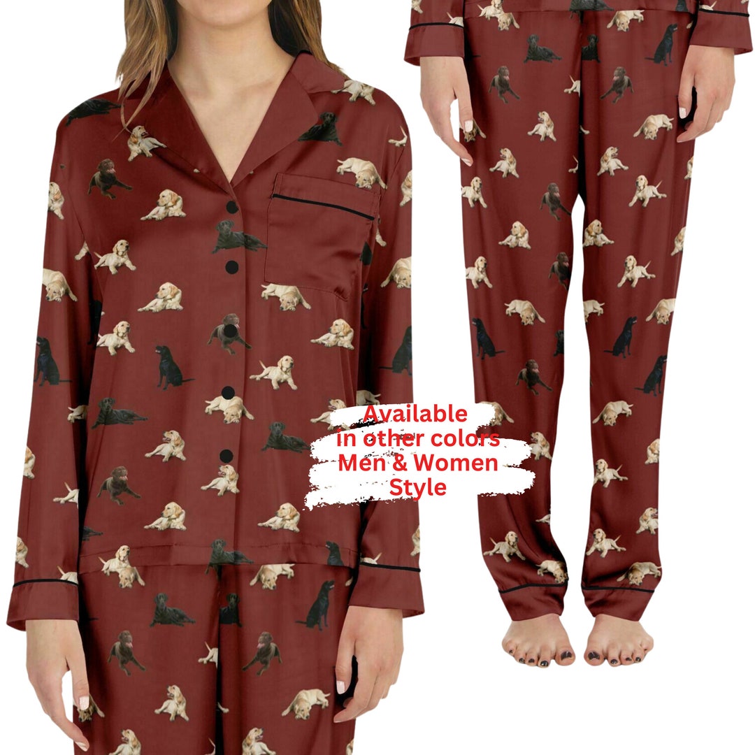 Labrador Retriever Dog Pajama Set for Women and Men, Sleepwear Gift ...