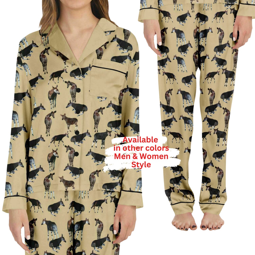 Okapi Pajama Set for Women and Men, Sleepwear Gift, Loungewear for Her ...