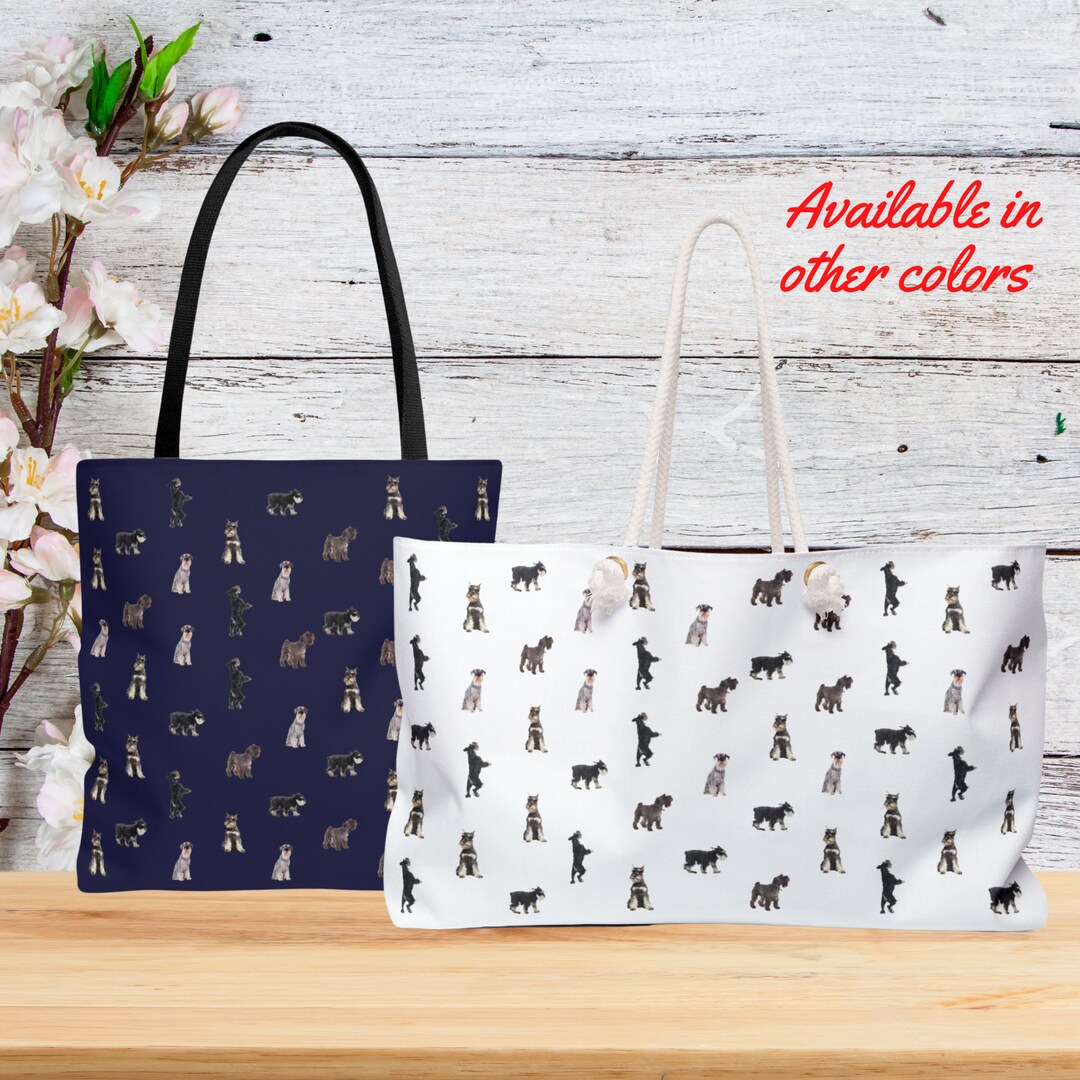 Schnauzer Dog Print Tote Bag, Weekender Bag - Etsy