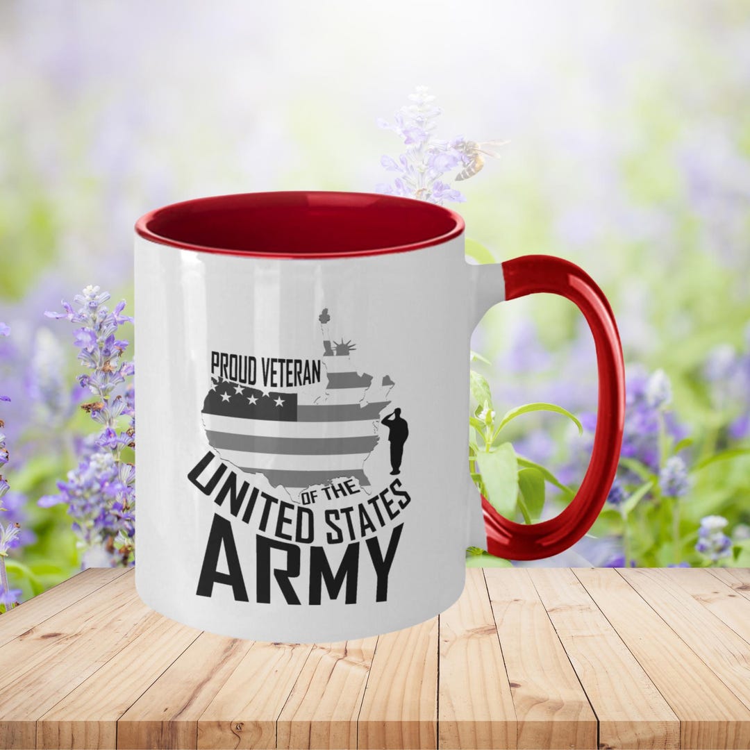 Proud Army Veteran Mug: Patriotic USA Map Coffee Cup - Etsy