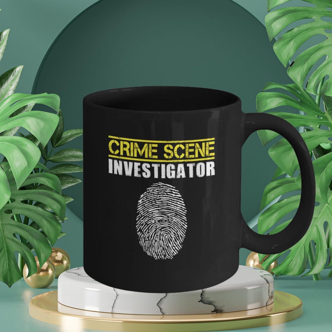 Crime Scene Investigator Coffee Mug Forensics Gift, Fingerprint Design ...