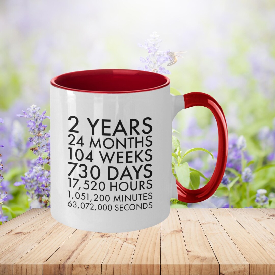 2 Year Anniversary Time Milestones Mug Second Anniversary, Gift for ...