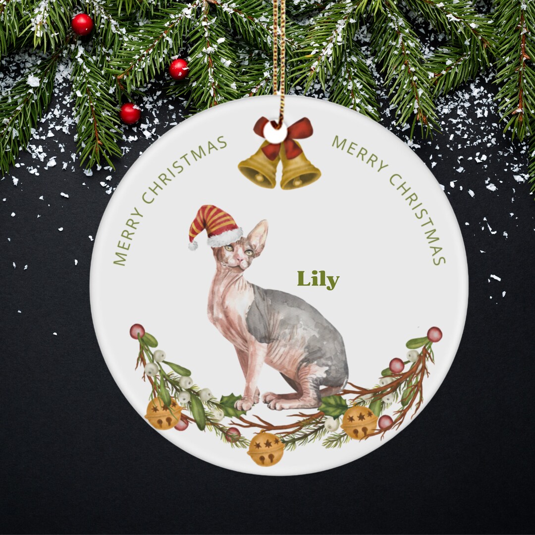 Sphynx Cat Ornament Personalized, Sphynx Mom Xmas Ornament, Sphynx Cat ...