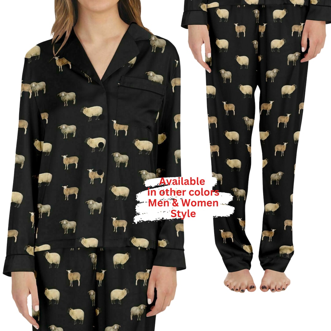 Domestic Sheep Pajama Set for Women and Men, Sleepwear Gift, Loungewear ...
