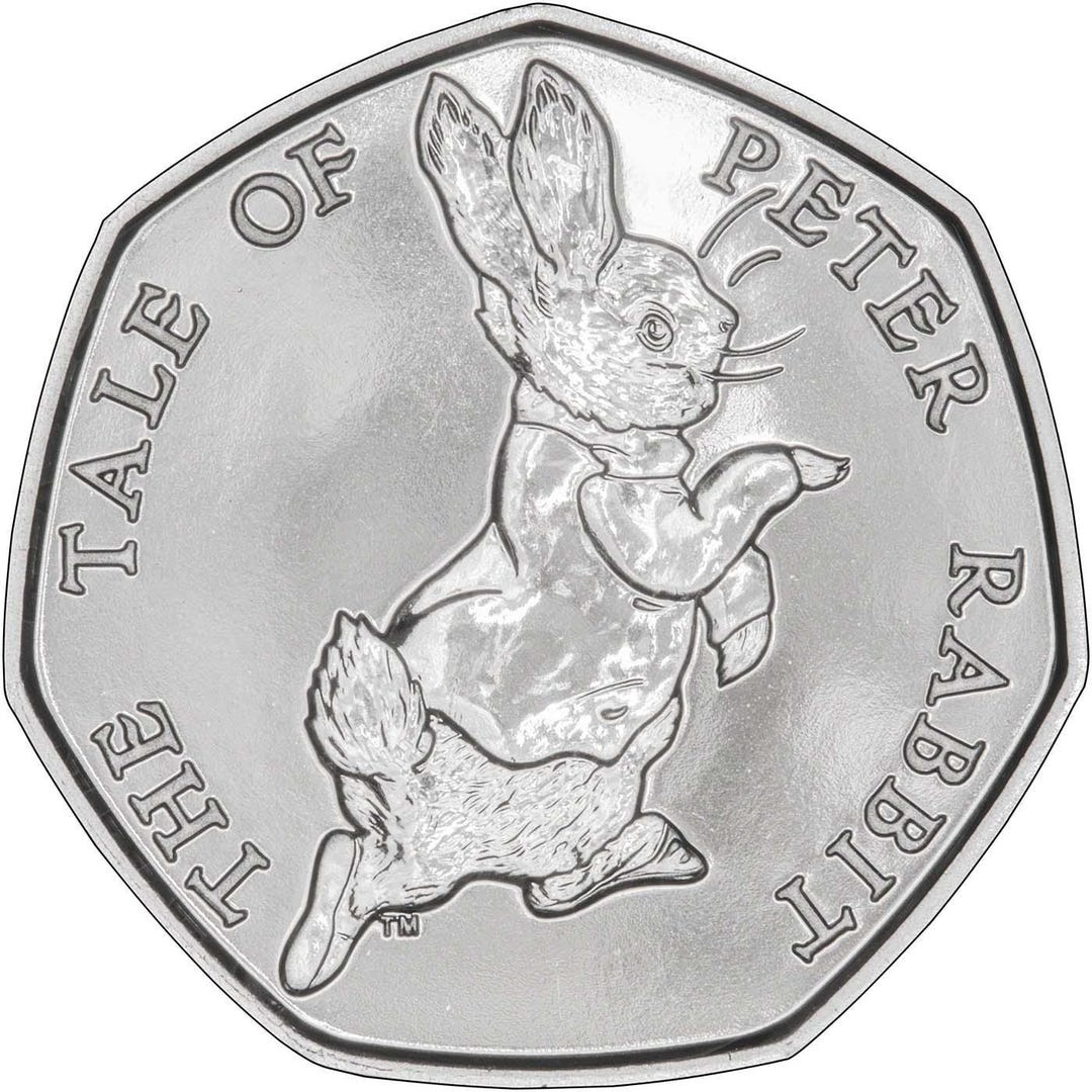 Tale of Peter Rabbit - Beatrix Potter 50p Fifty Pence Coin 2017 - Etsy