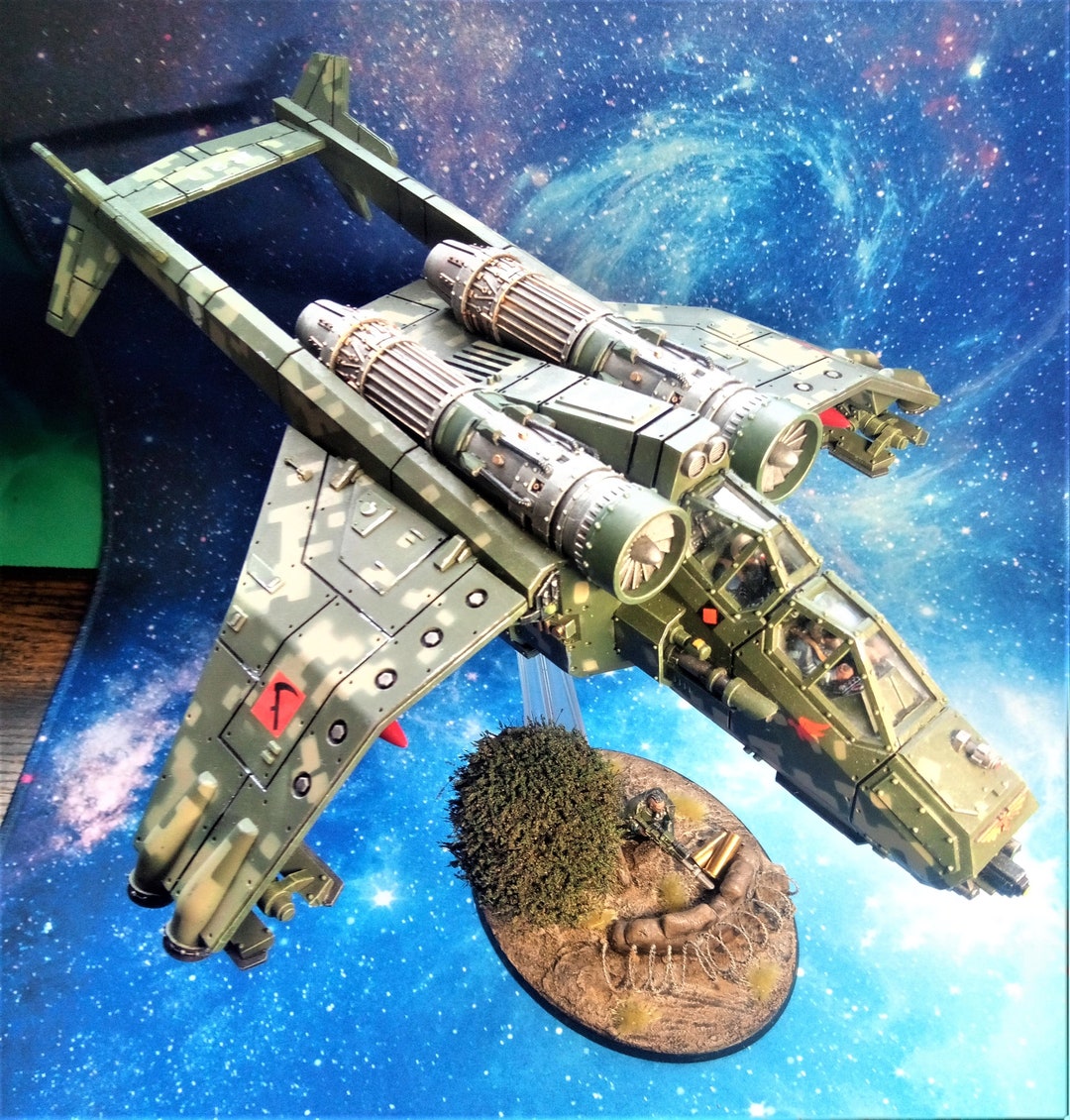 Wh40k Astra Militarum Imperial Guard Valkyrie Flyer Painted With Mini ...