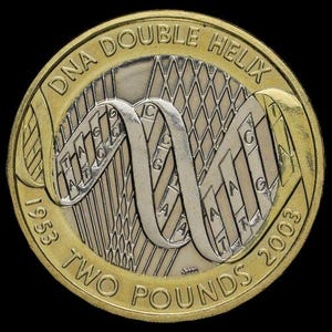 Rare 2 Pound Coin - DNA Double Helix-circulated - Etsy