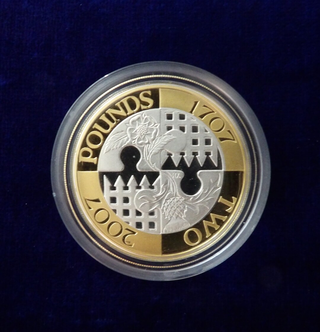 2007 Act of Union Two Pound Coin Set: Silver Proof & Circulated Edition ...