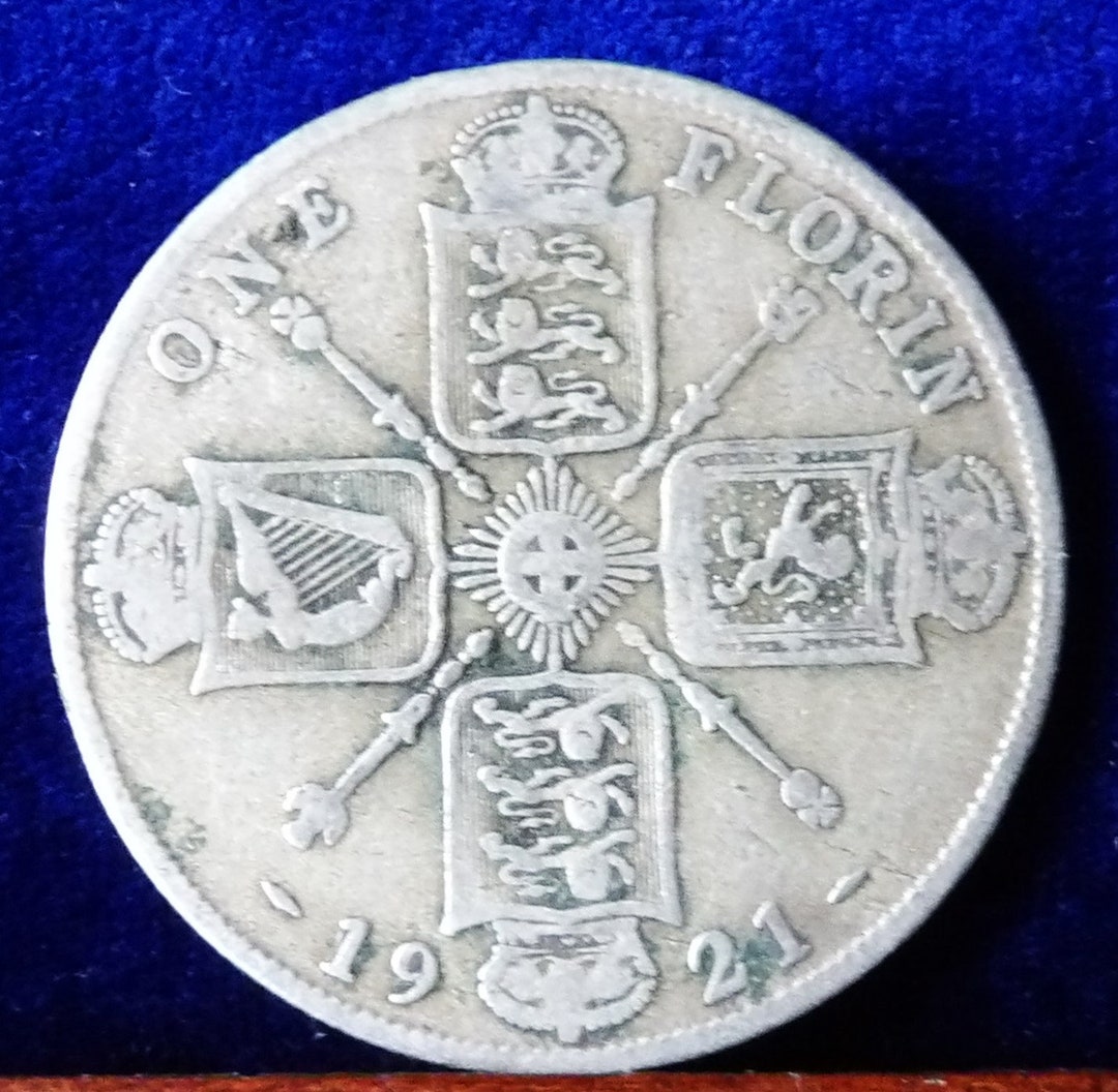 1921 Vintage Silver Vintage Florin George V .more Than a Century Old ...