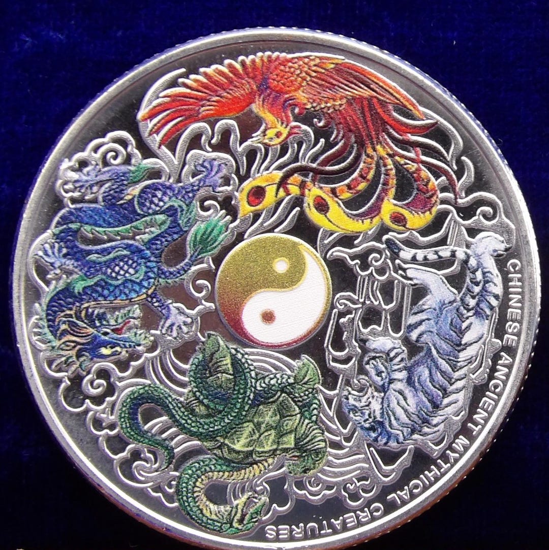 Silver Plated Ancient Mythical Creatures Lucky Commemorative Novelty ...