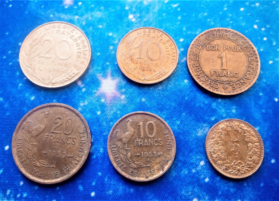 Evolution of French Coins-francs vintage,including Century Old 1 Franc ...