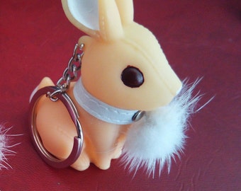 Pom Pom Bunny Keychain - Etsy